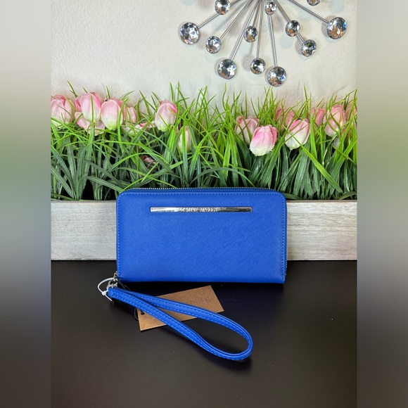 Steve Madden | Bags | New Steve Madden Blue Long Zippy Wallet | Poshmark